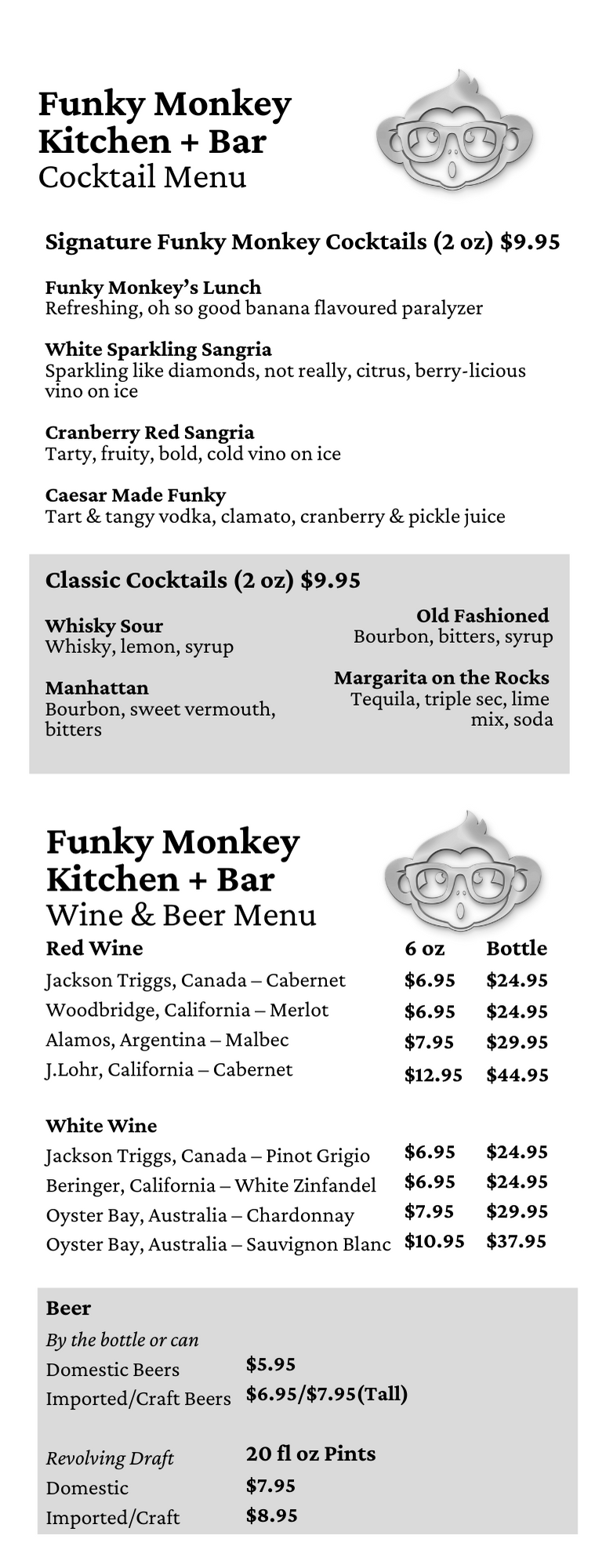 The Funky Monkey Kitchen + Bar - Lacombe, Alberta - The Track on 2