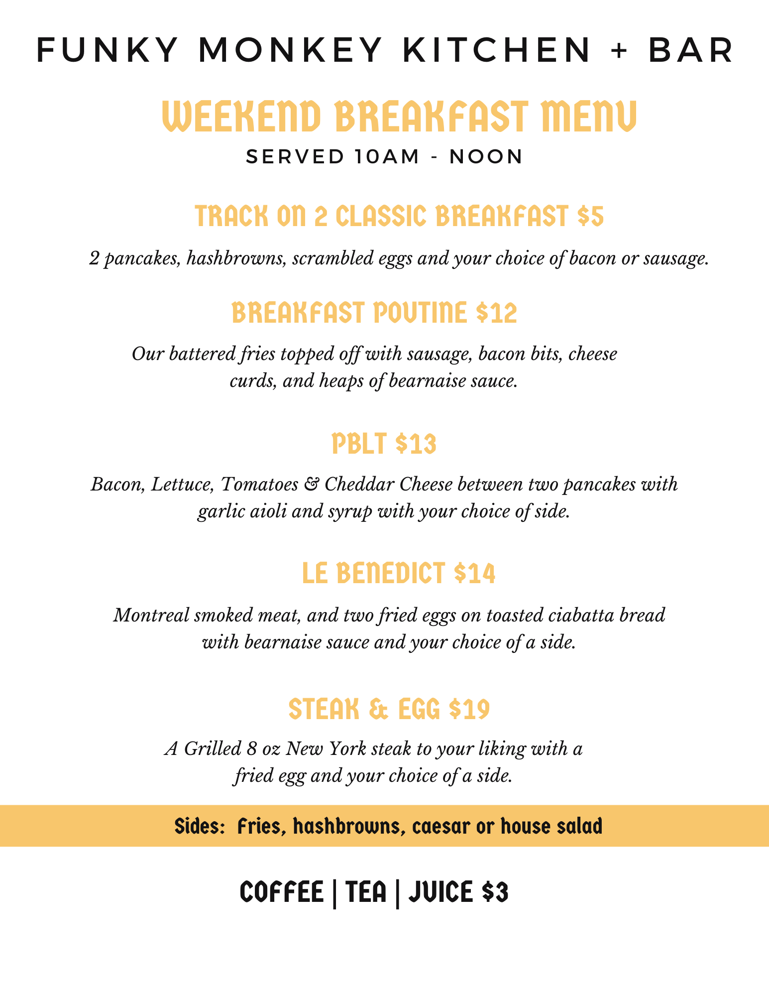 The Funky Monkey Kitchen + Bar - Lacombe, Alberta - The Track on 2